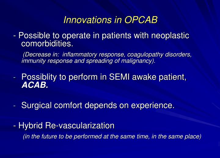 PPT - Off Pump Coronary Artery Bypass Grafting (OPCAB) PowerPoint ...