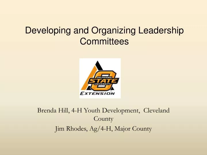 PPT - Developing and Organizing Leadership Committees PowerPoint ...
