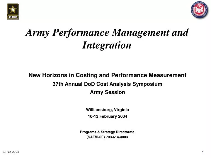 PPT - Army Performance Management and Integration PowerPoint ...