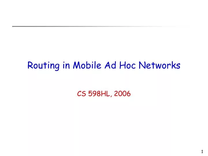PPT - Routing in Mobile Ad Hoc Networks PowerPoint Presentation, free ...