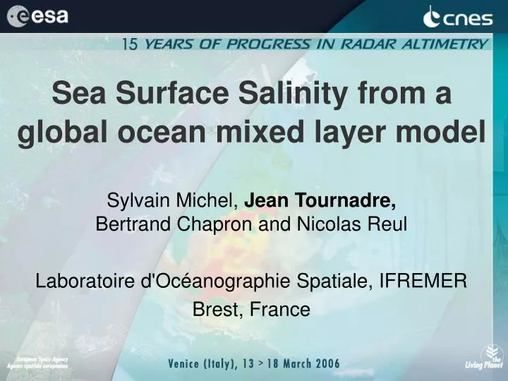 PPT - Sea Surface Salinity from a global ocean mixed layer model ...