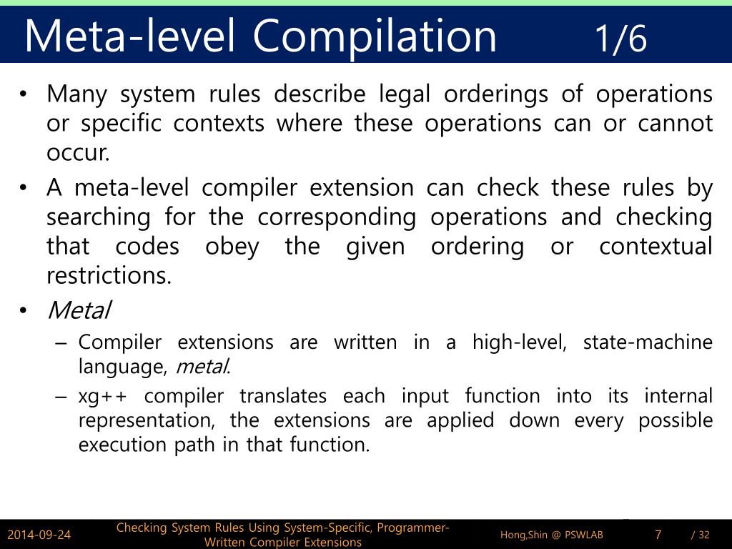 Ppt Checking System Rules Using System Specific Programmer Written Compiler Extensions