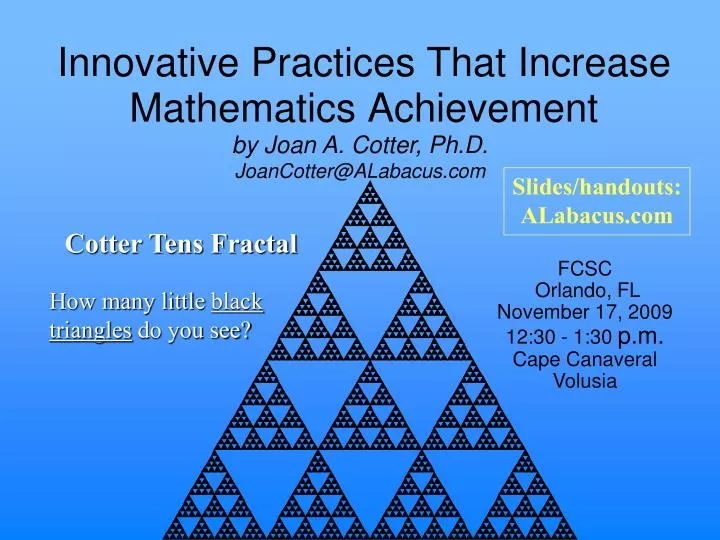 PPT - Innovative Practices That Increase Mathematics Achievement ...