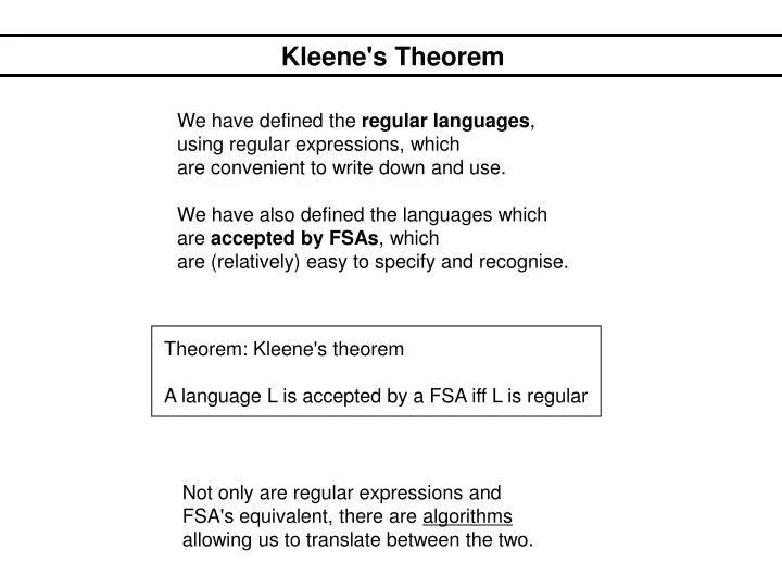 PPT - Kleene's Theorem PowerPoint Presentation, free download - ID:4777432
