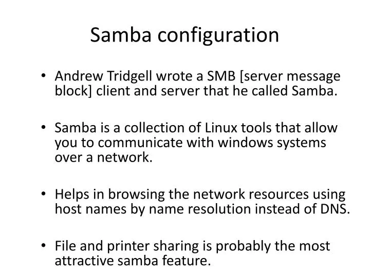PPT - Samba configuration PowerPoint Presentation, free download - ID ...