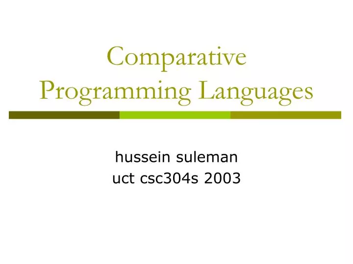 PPT - Comparative Programming Languages PowerPoint Presentation, free ... PPT - Comparative Programming Languages PowerPoint Presentation, free ...