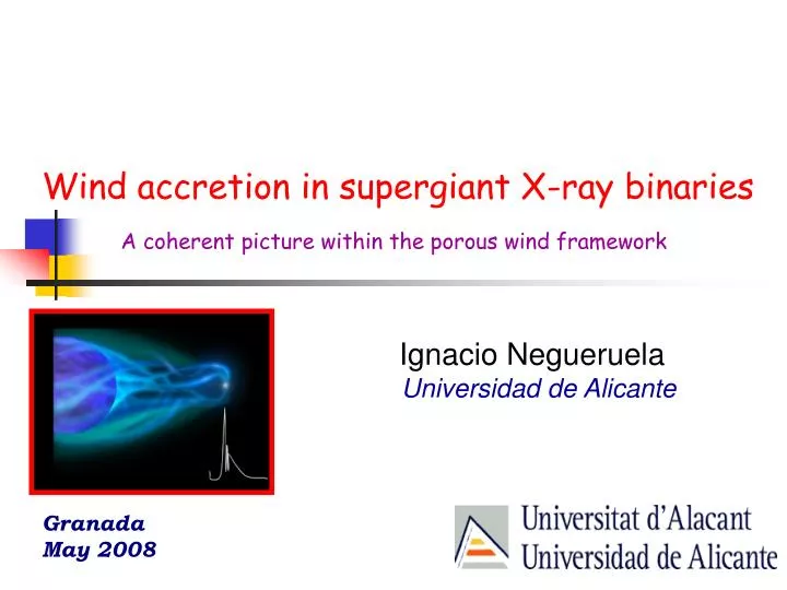 Ppt Wind Accretion In Supergiant X Ray Binaries A Coherent Picture Within The Porous Wind