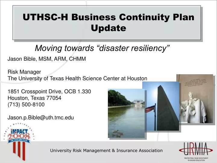 PPT - UTHSC-H Business Continuity Plan Update PowerPoint Presentation ...