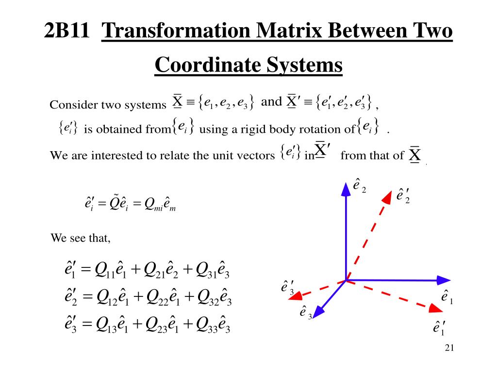 Transformation Matrix Between Two Coordinate System Wayfarertips