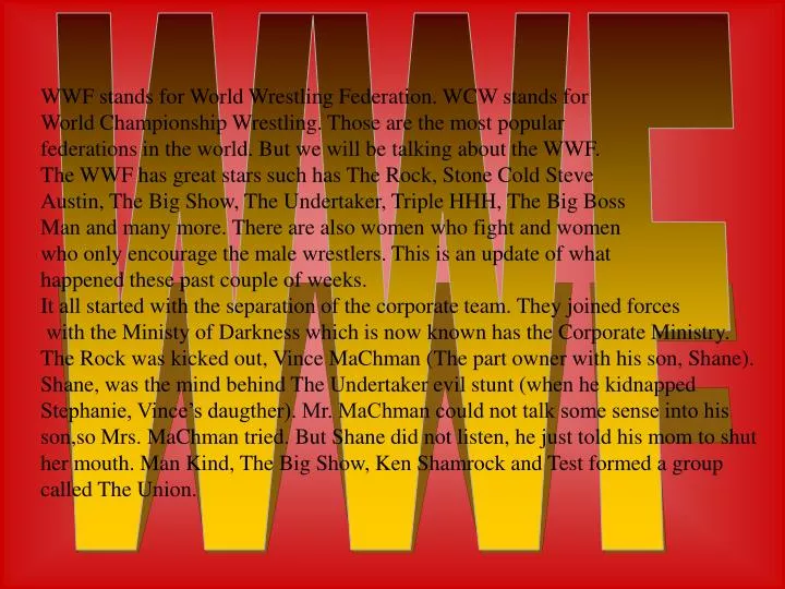 PPT - WWF PowerPoint Presentation, free download - ID:4781189