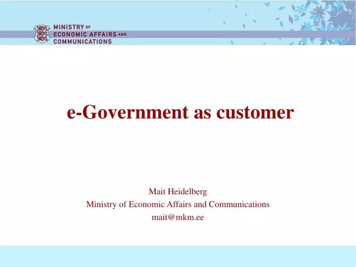 PPT - e- Government as customer PowerPoint Presentation, free download ...