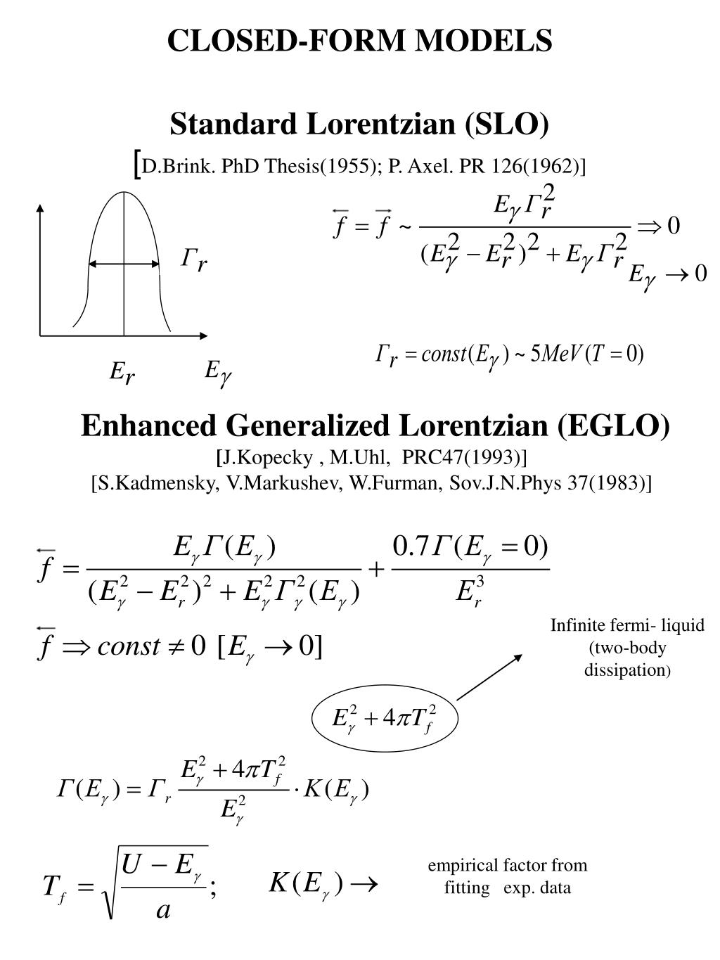 Ppt The Simplified Description Of Dipole Radiative Strength Function