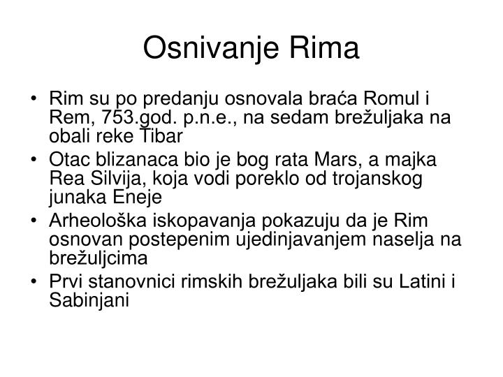 PPT - Najstarija istorija Rima PowerPoint Presentation - ID:4782840