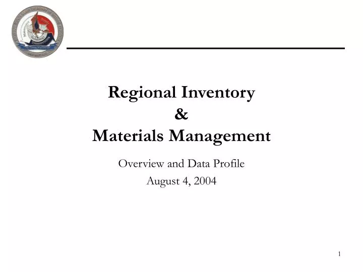 PPT - Regional Inventory & Materials Management PowerPoint Presentation ...