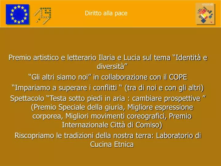 PPT - Diritto alla pace PowerPoint Presentation, free download - ID:4782967