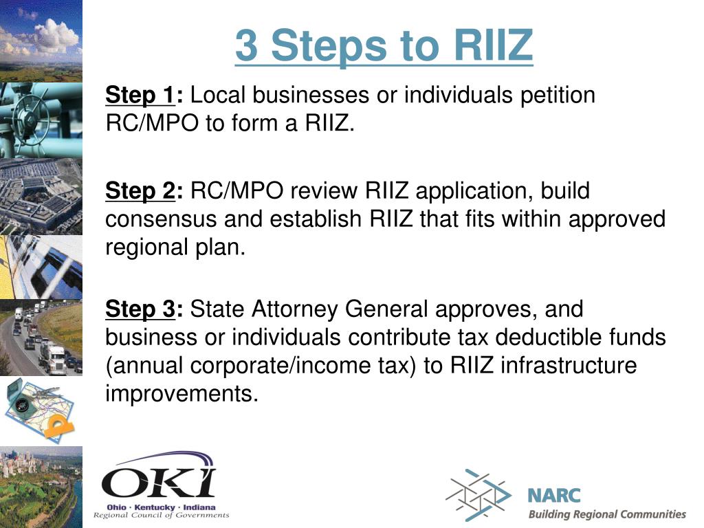 PPT - Regional Infrastructure Improvement Zones (RIIZs): An Innovative ...