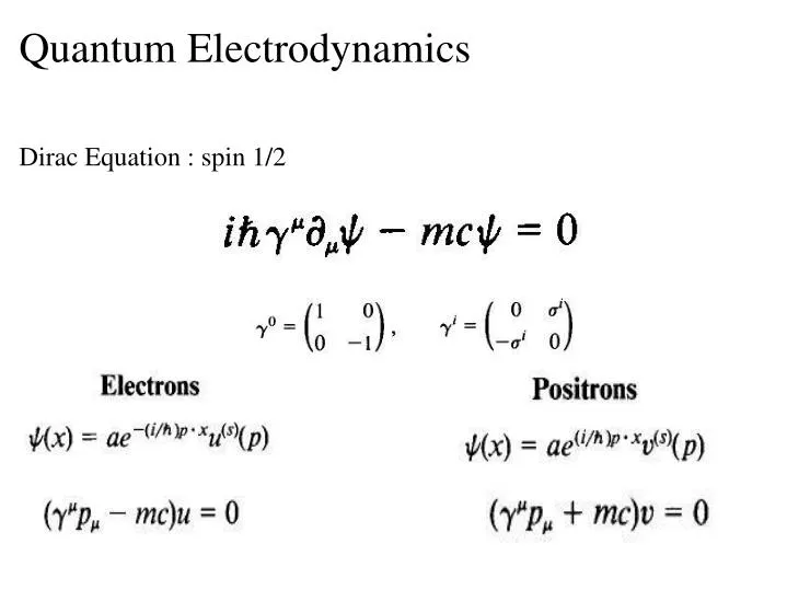 PPT - Quantum Electrodynamics PowerPoint Presentation, free download - ID:4783972