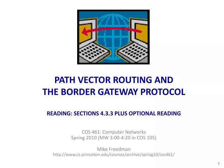 PPT - PATH VECTOR ROUTING AND THE BORDER GATEWAY PROTOCOL READING ...