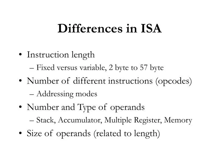 PPT - Differences in ISA PowerPoint Presentation, free download - ID:4784405