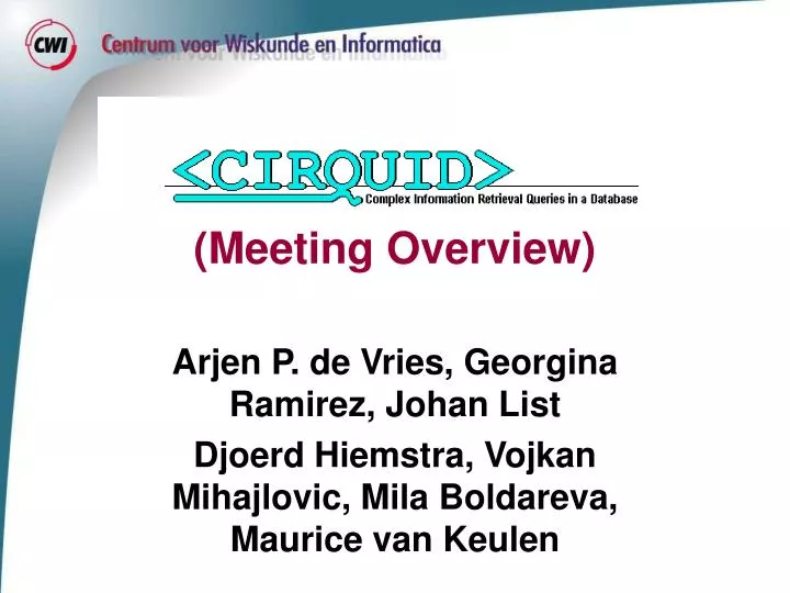 PPT - (Meeting Overview) PowerPoint Presentation, free download - ID ...