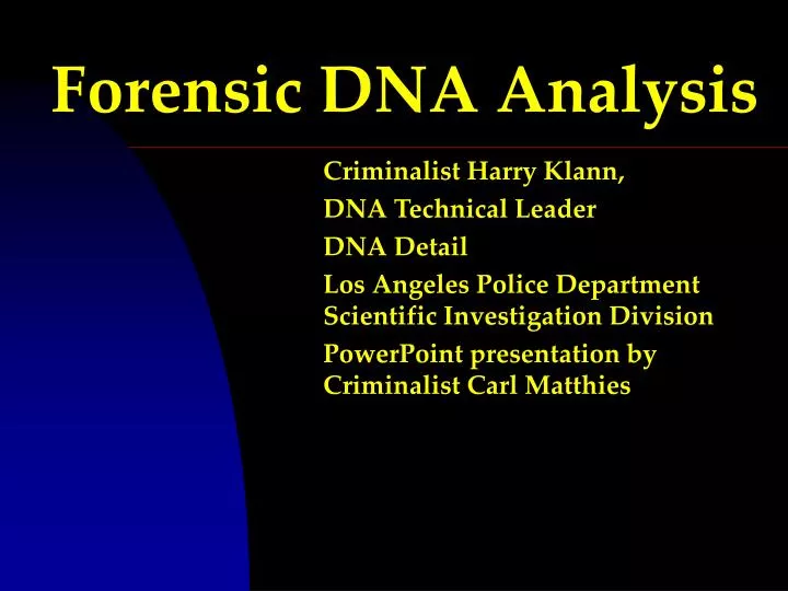 PPT - Forensic DNA Analysis PowerPoint Presentation, free download - ID ...