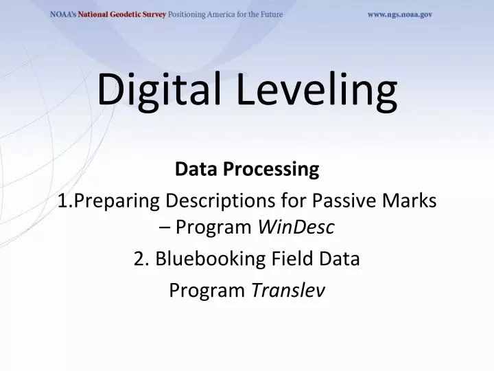 PPT - Digital Leveling PowerPoint Presentation, free download - ID:4785739
