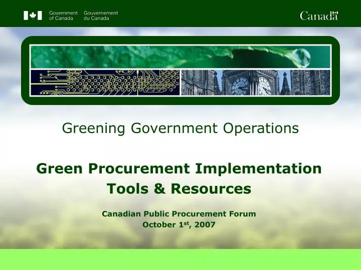 PPT - Greening Government Operations PowerPoint Presentation, free ...