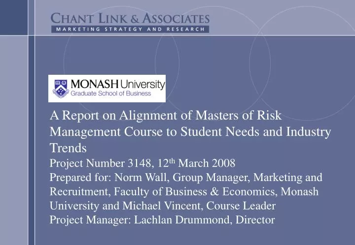 PPT - A Report on Alignment of Masters of Risk Management Course to ...