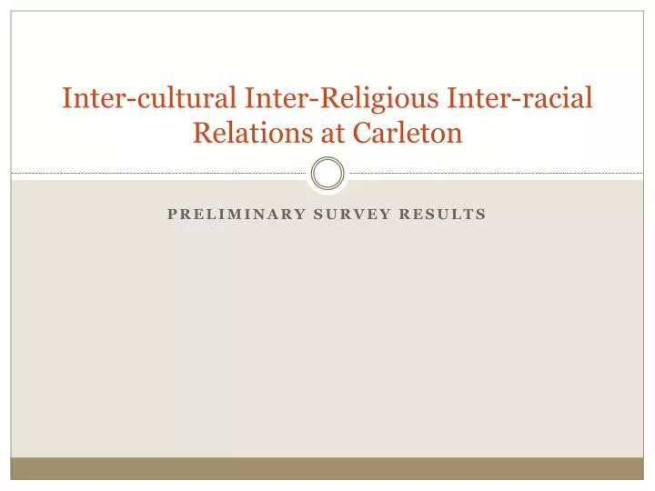 PPT - Inter-cultural Inter-Religious Inter-racial Relations at Carleton ...