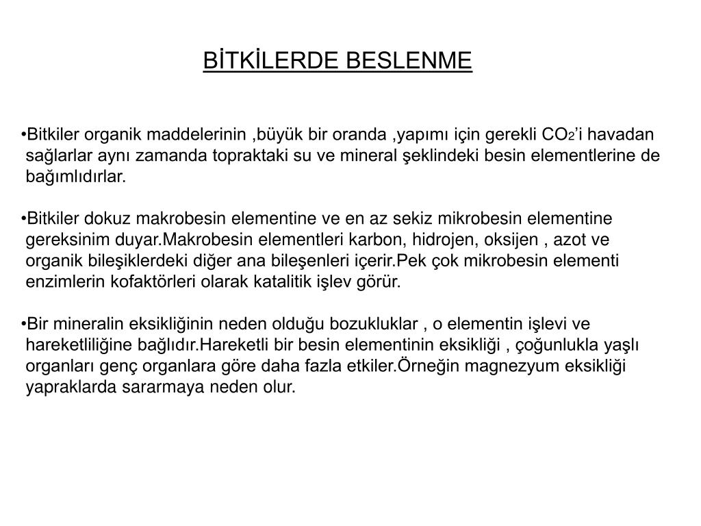 PPT - BİTKİLERDE BESLENME BÜYÜME VE HAREKET PowerPoint Presentation ...