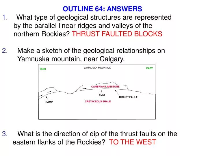 PPT - OUTLINE 64: ANSWERS What type of geological structures are ...