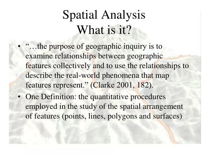 PPT - Spatial Analysis What is it? PowerPoint Presentation, free ... PPT - Spatial Analysis What is it? PowerPoint Presentation, free ...