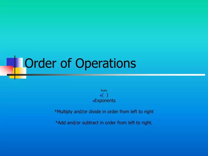 PPT - Order of Operations PowerPoint Presentation, free download - ID ...