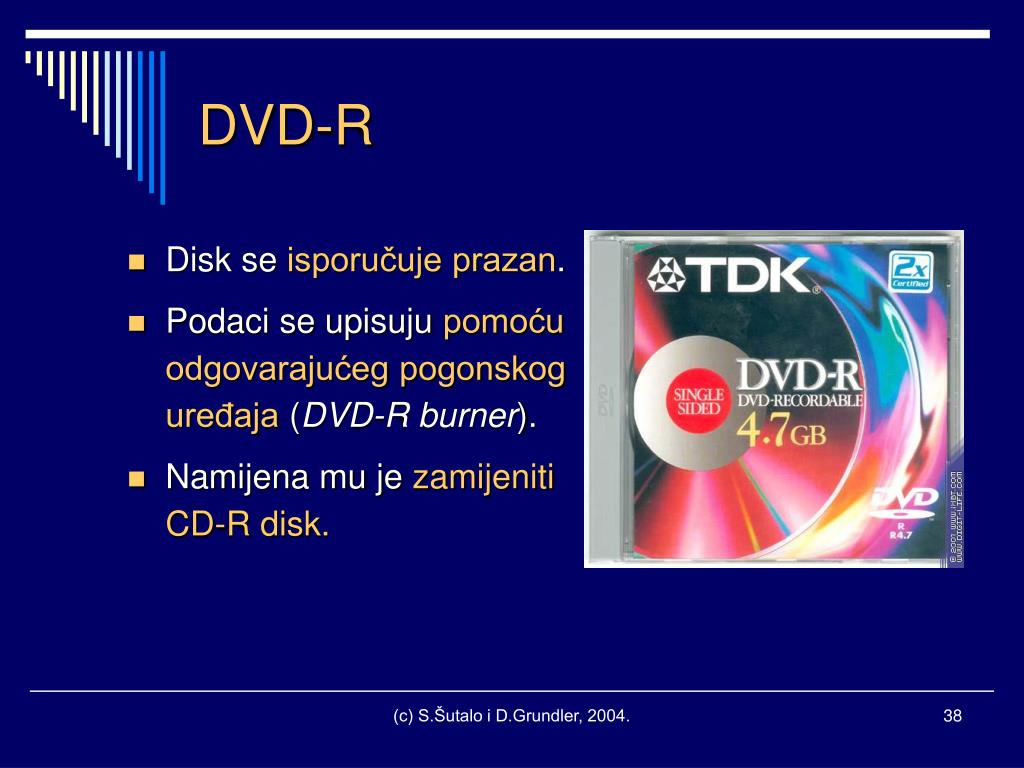 PPT - Optički mediji za pohranu podataka DVD PowerPoint Presentation ...