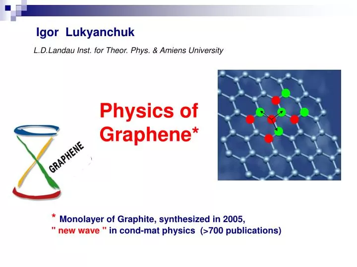 PPT - Physics of Graphene* PowerPoint Presentation, free download - ID ...