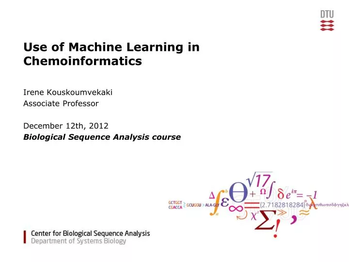 PPT - Use of Machine Learning in Chemoinformatics PowerPoint Presentation - ID:4792285