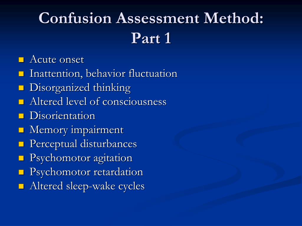 Ppt Assessing Cognitive Function In The Acute Care Setting Powerpoint
