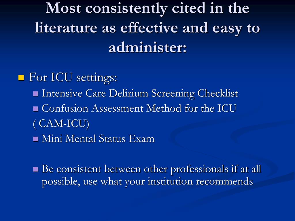 Ppt Assessing Cognitive Function In The Acute Care Setting Powerpoint
