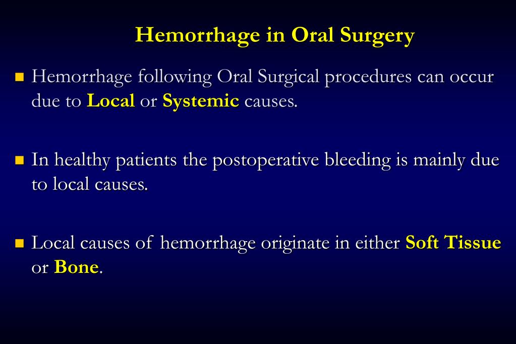 PPT - Bleeding Disorders Haemostasis Hemorrhage in Oral Surgery ...