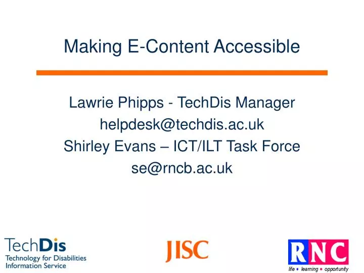 PPT - Making E-Content Accessible PowerPoint Presentation, free download - ID:4795043