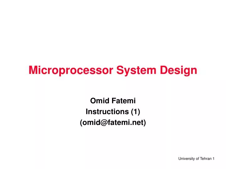 PPT - Microprocessor System Design PowerPoint Presentation, free ...