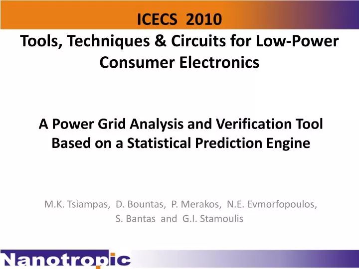 PPT - A Power Grid Analysis and Verification Tool Based on a ...