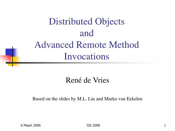 PPT - Distributed Objects and Advanced Remote Method Invocations PowerPoint Presentation - ID ...
