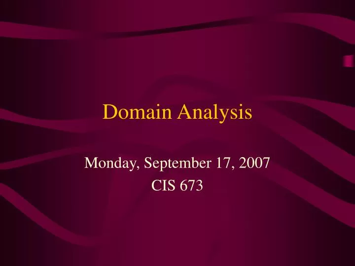 PPT - Domain Analysis PowerPoint Presentation, free download - ID:4795538