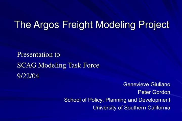 PPT - The Argos Freight Modeling Project PowerPoint Presentation, free ...