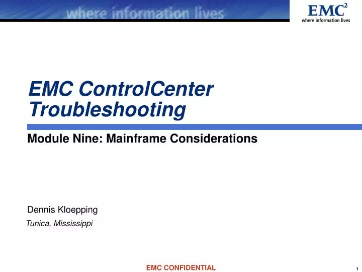 PPT - EMC ControlCenter Troubleshooting PowerPoint Presentation, free ...