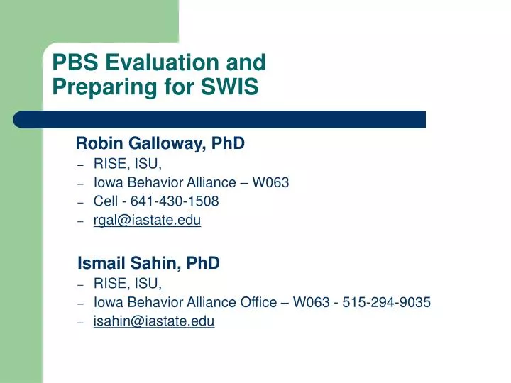 PPT - PBS Evaluation and Preparing for SWIS PowerPoint Presentation ...