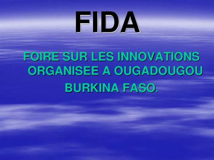 PPT - FIDA PowerPoint Presentation, free download - ID:4796848