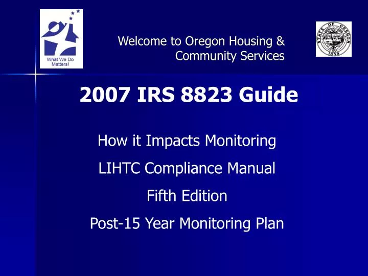 PPT - 2007 IRS 8823 Guide PowerPoint Presentation, free download - ID ...