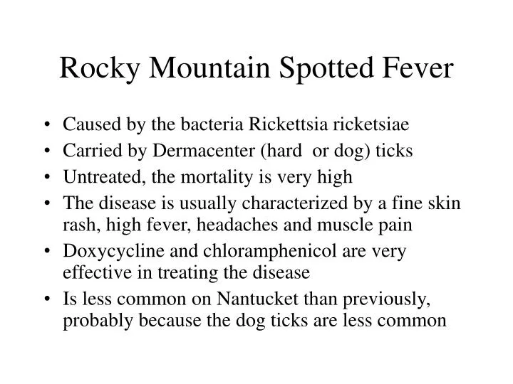 PPT - Rocky Mountain Spotted Fever PowerPoint Presentation, free ...